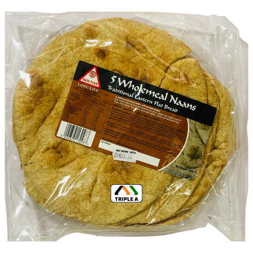 Sounas Wholemeal Naan Breads 5Pcs – Triple A Grocers